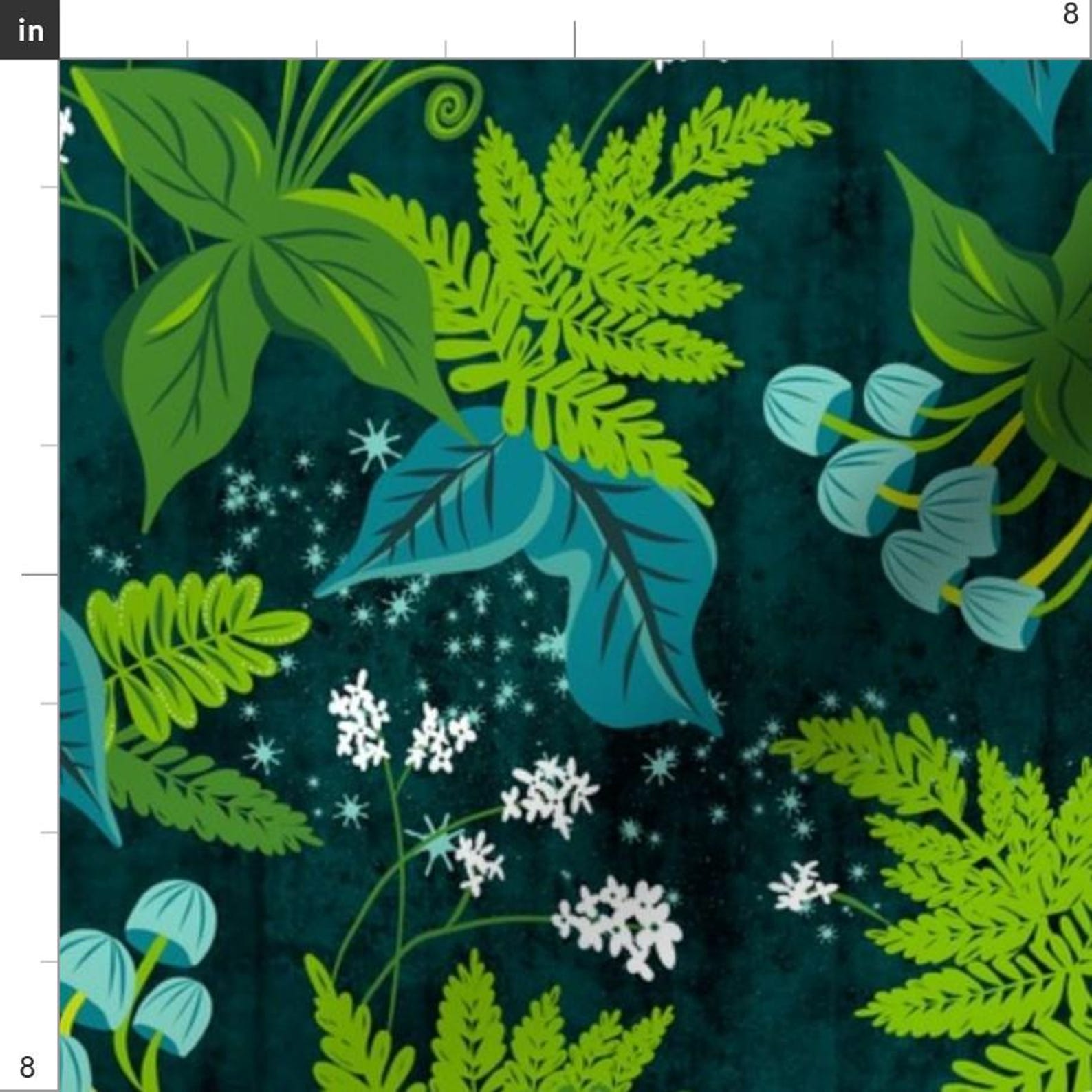 Leaves & Ferns Fabric - Magic Forest by Heatherdutton - Nature Forest ...