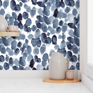 Indigo Watercolor Wallpaper Watercolor Paint Spots by Kostolom3000 ...