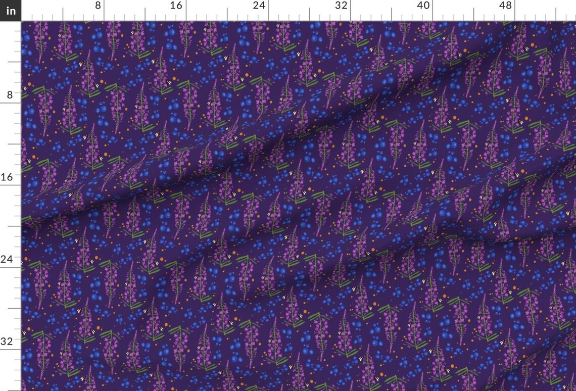 Purple Fireweed Fabric - Alaska Wild Flower Large by ...