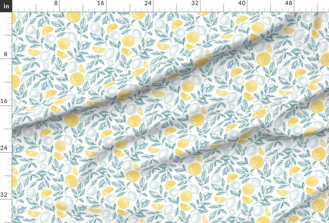Citrus Fabric -citrus Summer by Adehoidar- Citrus Fruit Yellow Lemon ...