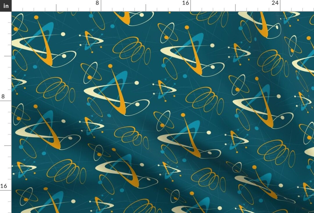 Mid Century Atomic Apparel Fabric - Atomic Boomerang by Roofdog_designs ...