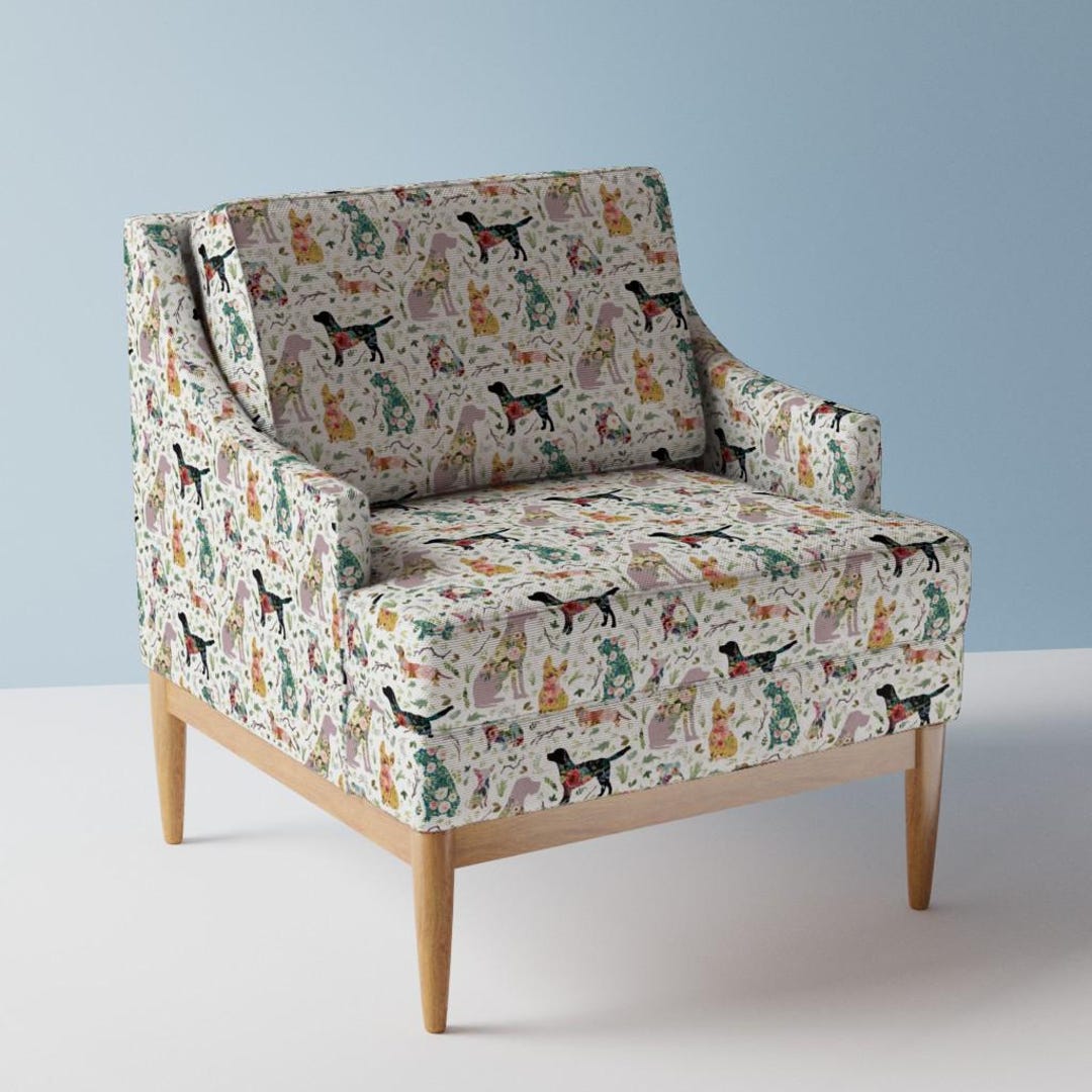 Floral Dogs Upholstery Fabric- Patchwork Dogs by Shopcabin - Kids Baby ...