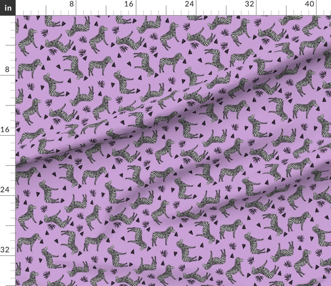 Zebra Fabric Zebra // Purple Kids Safari Animal Africa by - Etsy