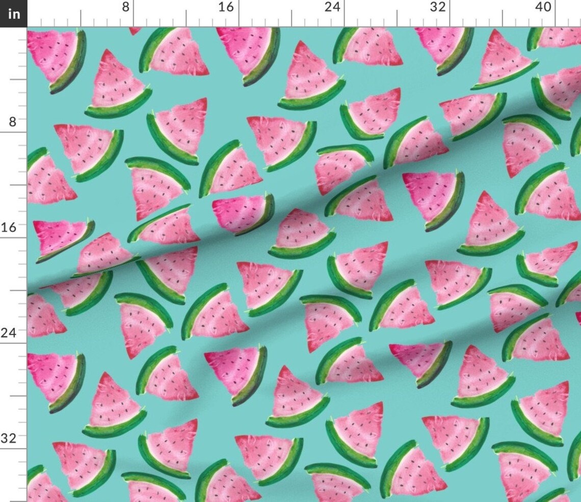 Watercolor Watermelon Fabric Watermelon Party by - Etsy
