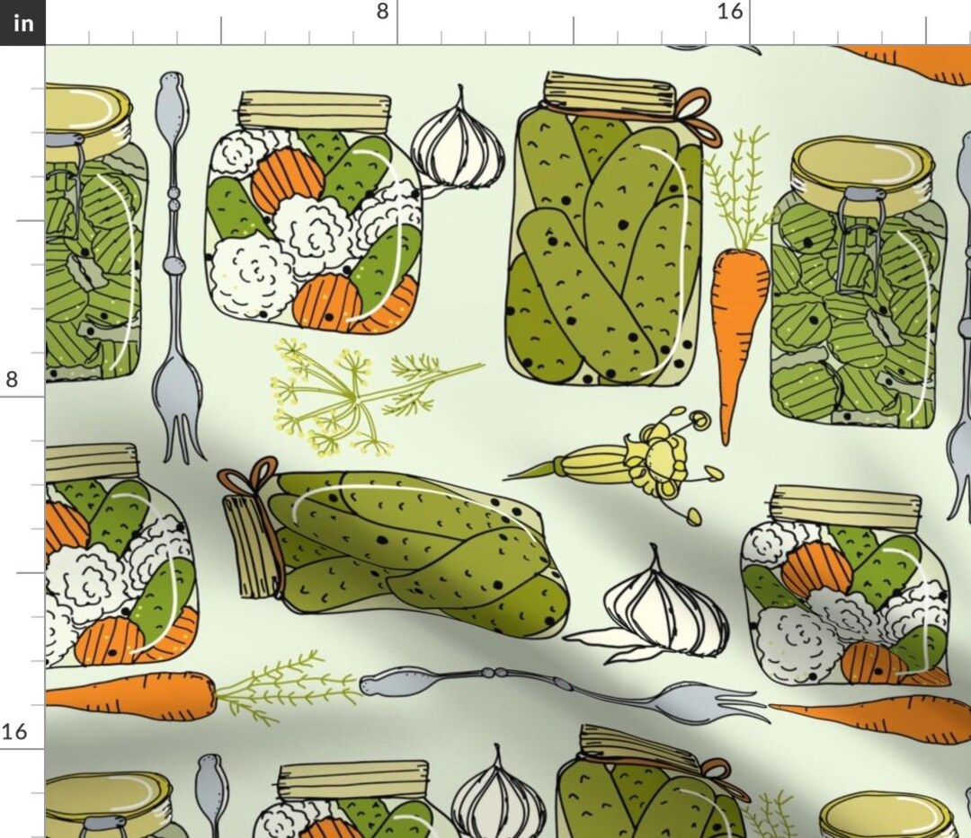 Pickles Fabric Pickle This by Cathleenbronsky Pickle Mason Jar Retro ...
