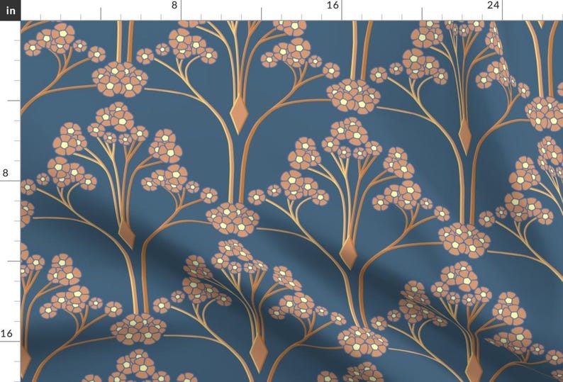 Soft Floral Fabric - Art Deco by Rozanka - Art Deco Vintage Antique ...