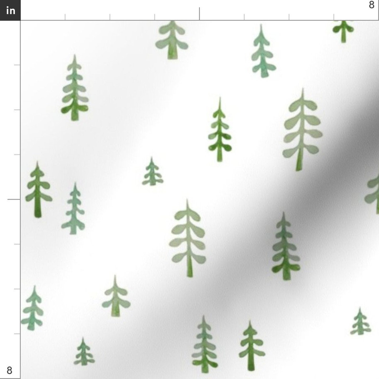 Watercolor Pine Trees Fabric in the Pine Forest by Jennifer | Etsy