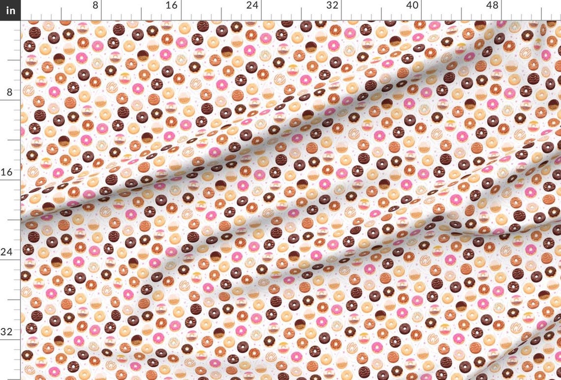 Sweet Donut Fabric - Donuts Large Scale by Stolenpencil - Pink and ...