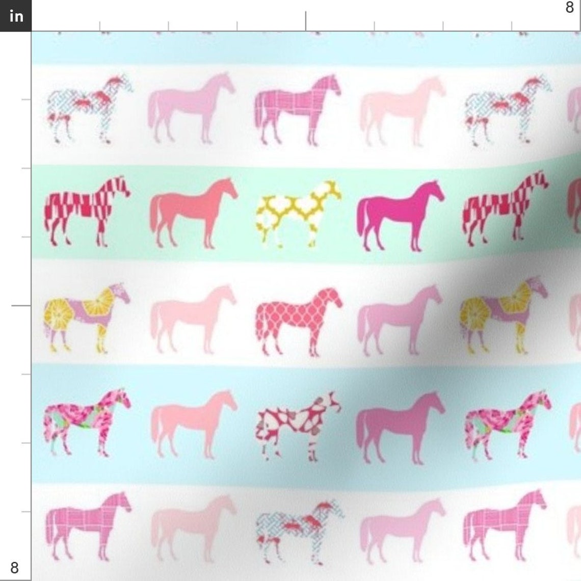 Preppy Ponies Fabric Lilly's Spring Ponies by | Etsy