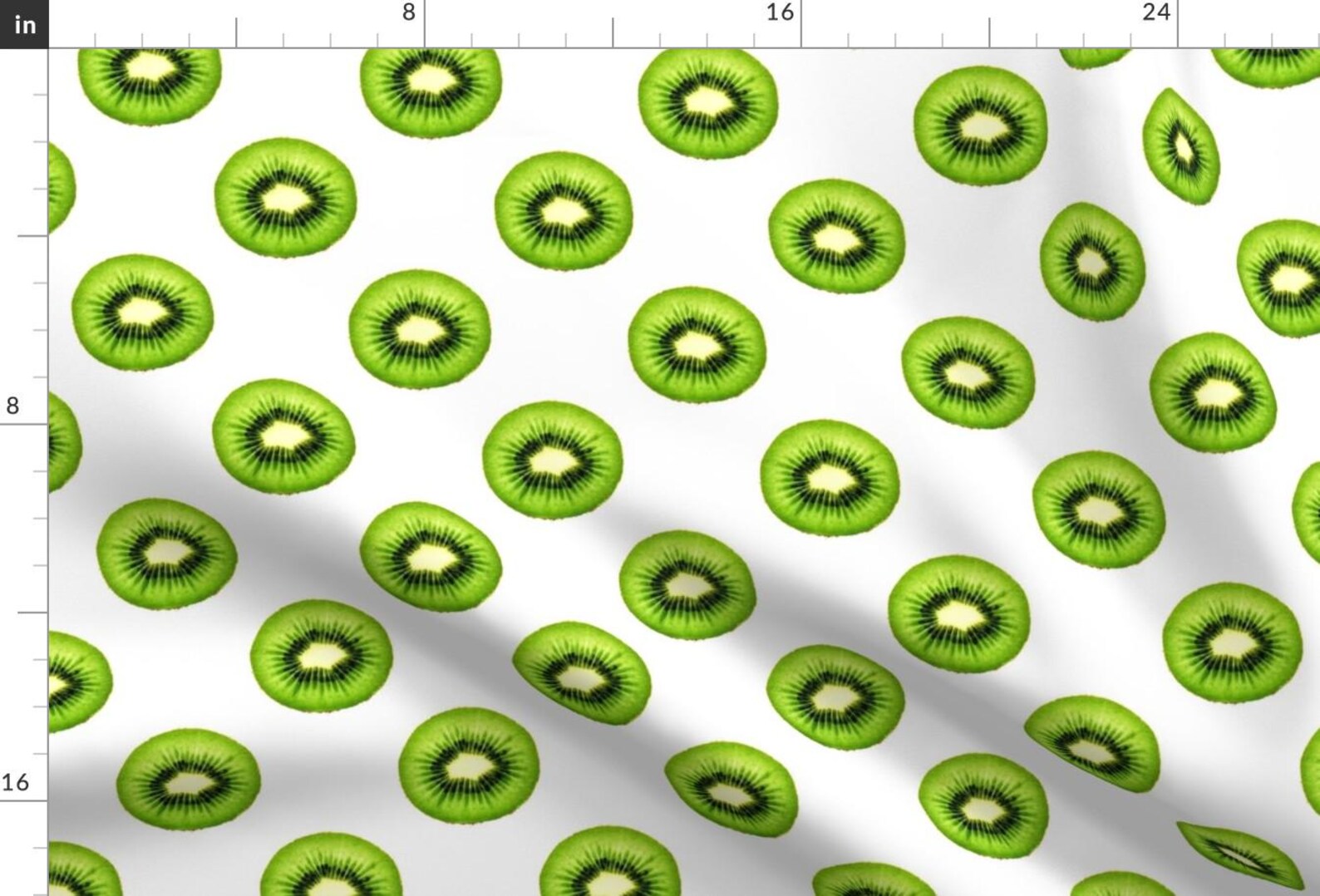 Kiwi Halves Fabric - Kiwi Fruit Small Repeating Pattern by ...