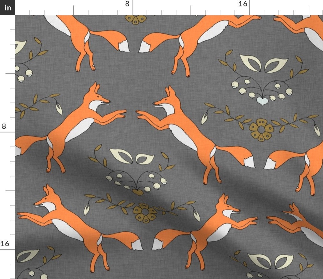 Woodland Fox Fabric Foxen Fabric By Holli Zollinger Modern | Etsy