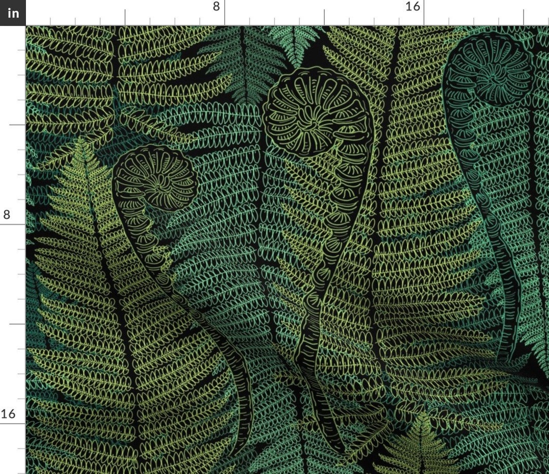 Tropical Floral Fabric Hapu'u Fern by Hnldesigns Hawaiian Botanical ...