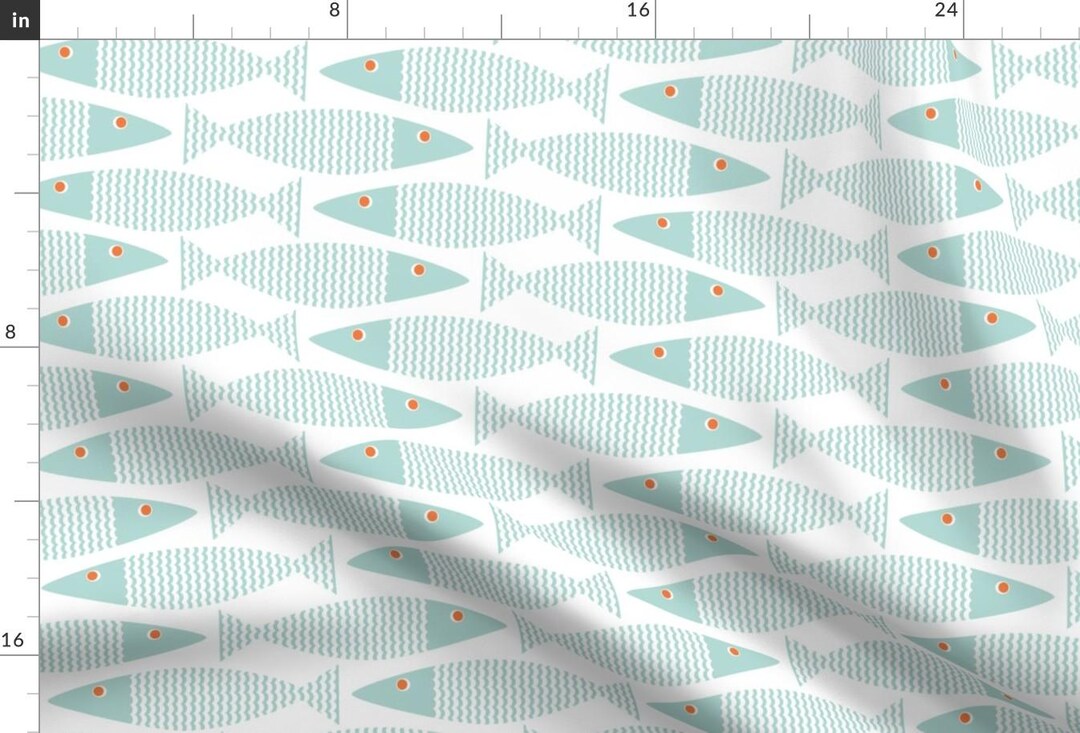 Modern Wavy Bass Fabric - Wavy Bass - Seaglass by Jillbyers - Modern ...