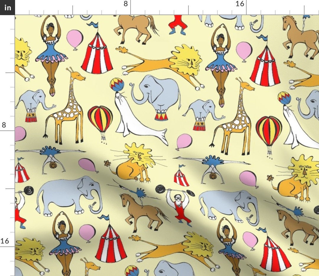 Retro Circus Fabric Retro Circus Limited Color Palette Fabric Retro ...