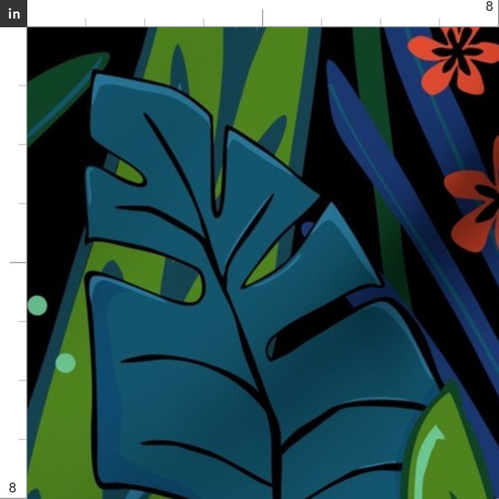 Jewel Tone Jungle Fabric Tropical Nights by Rachelmacdonald - Etsy