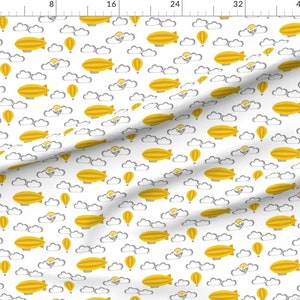 Yellow Zeppelin Fabric Yellow Zeppelin by Analinea Yellow | Etsy