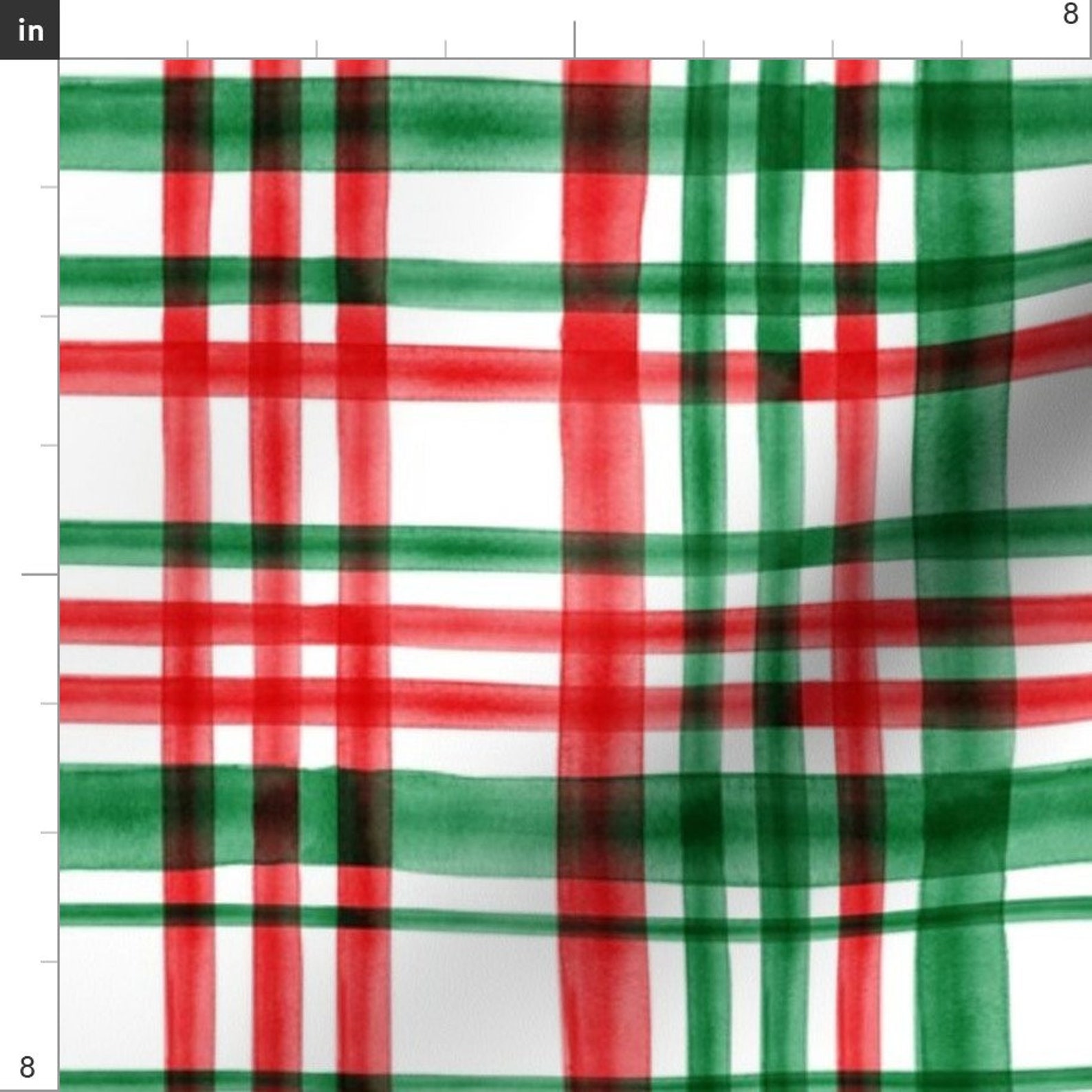 Christmas Plaid Fabric Christmas Watercolor Plaid Bright by - Etsy
