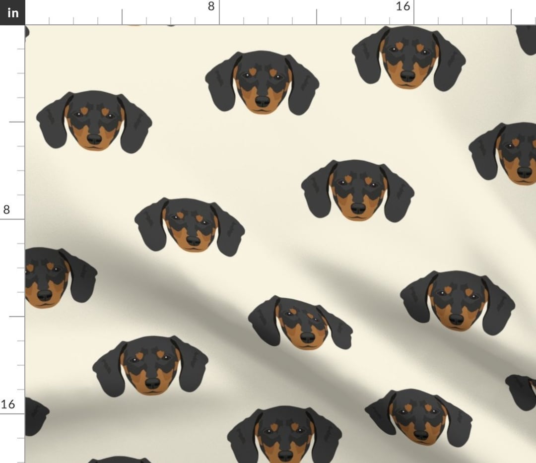 Dachshund Fabric Dachshund Dog Seamless Pattern White Background by ...