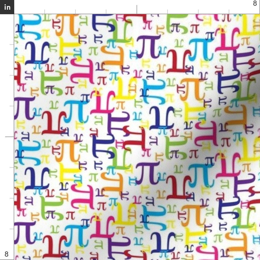 Pi Fabric Pieces of Pi small by Robyriker Rainbow | Etsy
