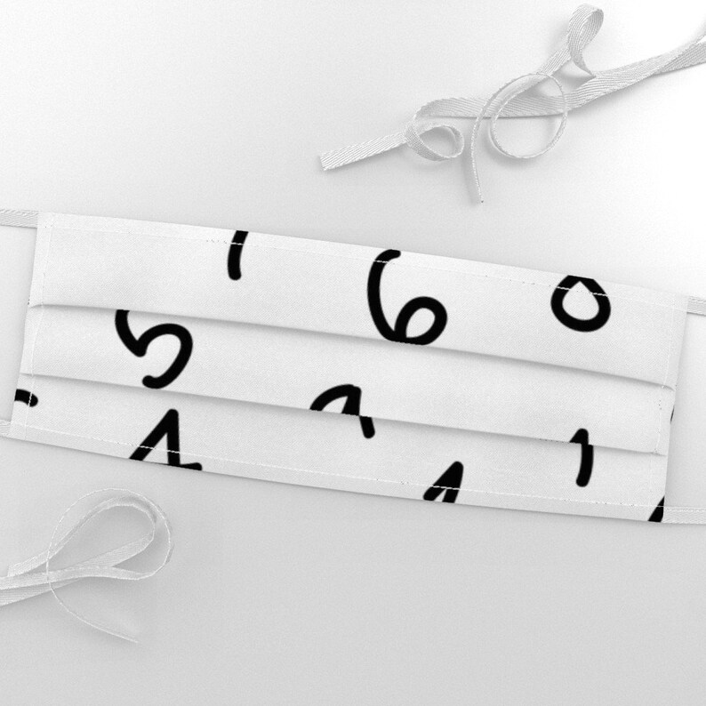 Number Fabric Numbers Black and White Minimal Monochrome by - Etsy
