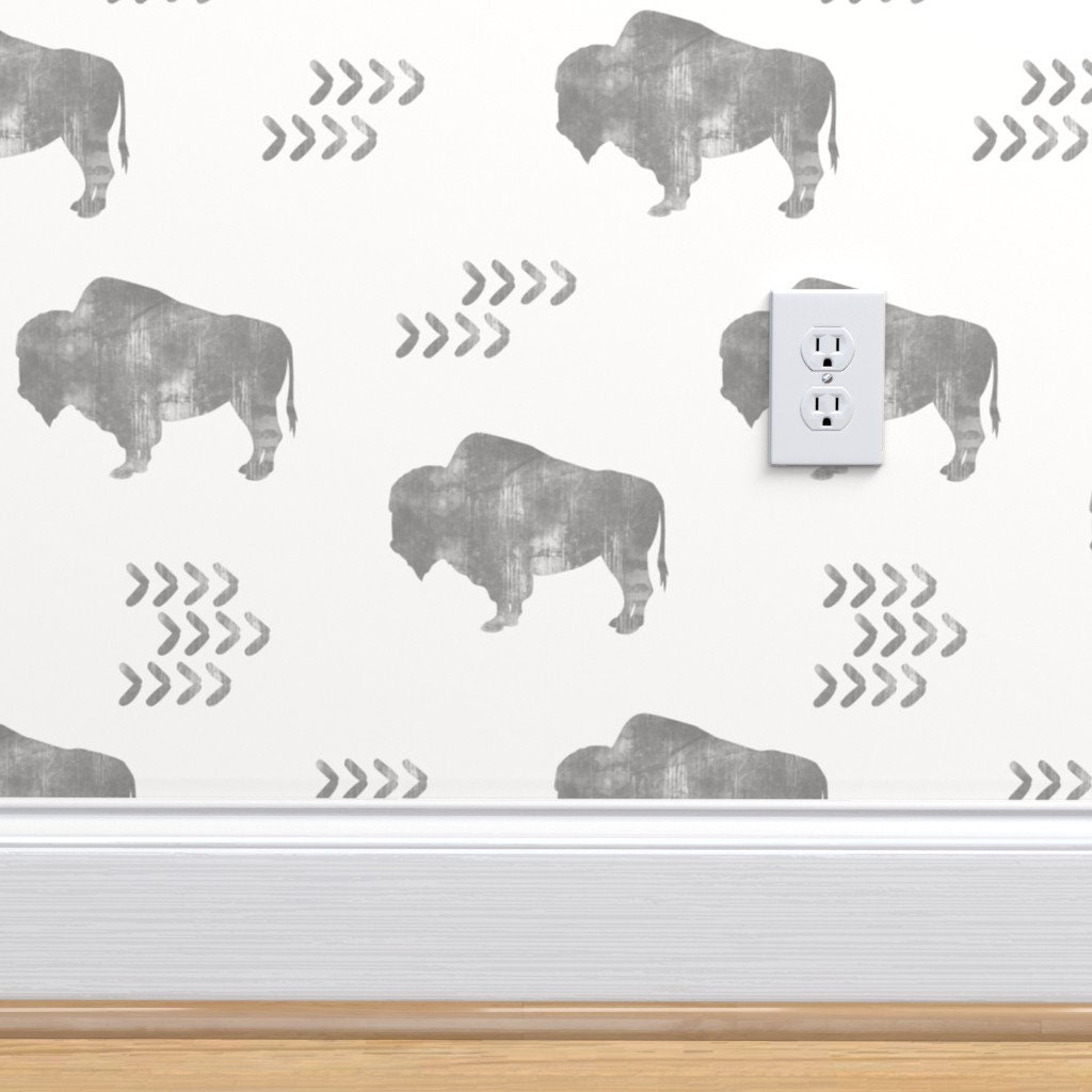 Buffalo Wallpaper Distressed Buffalo by Littlearrowdesign | Etsy