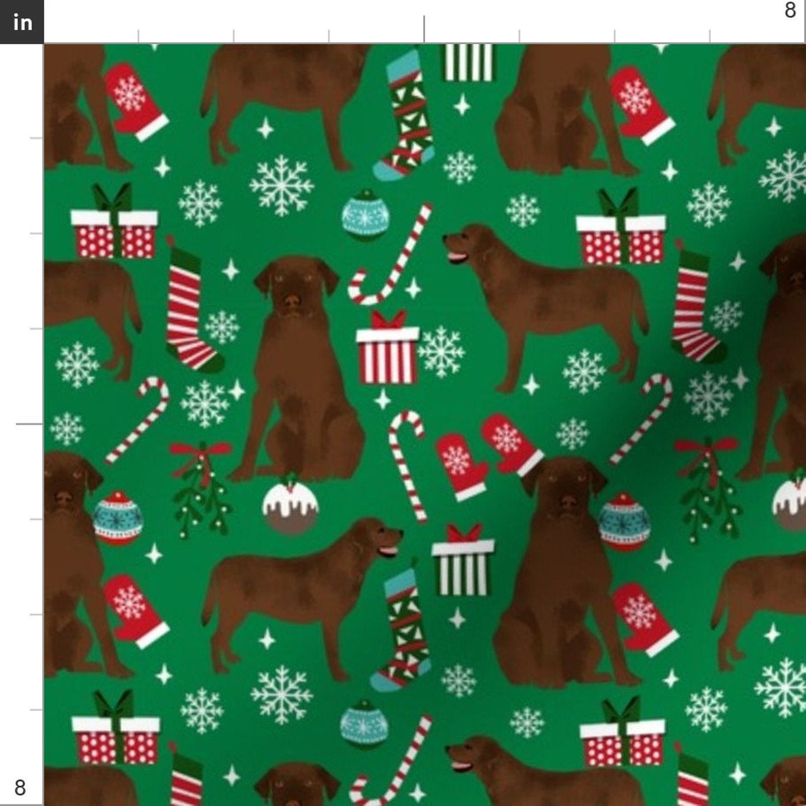 Chocolate Lab Fabric Chocolate Labrador Retriever Christmas | Etsy
