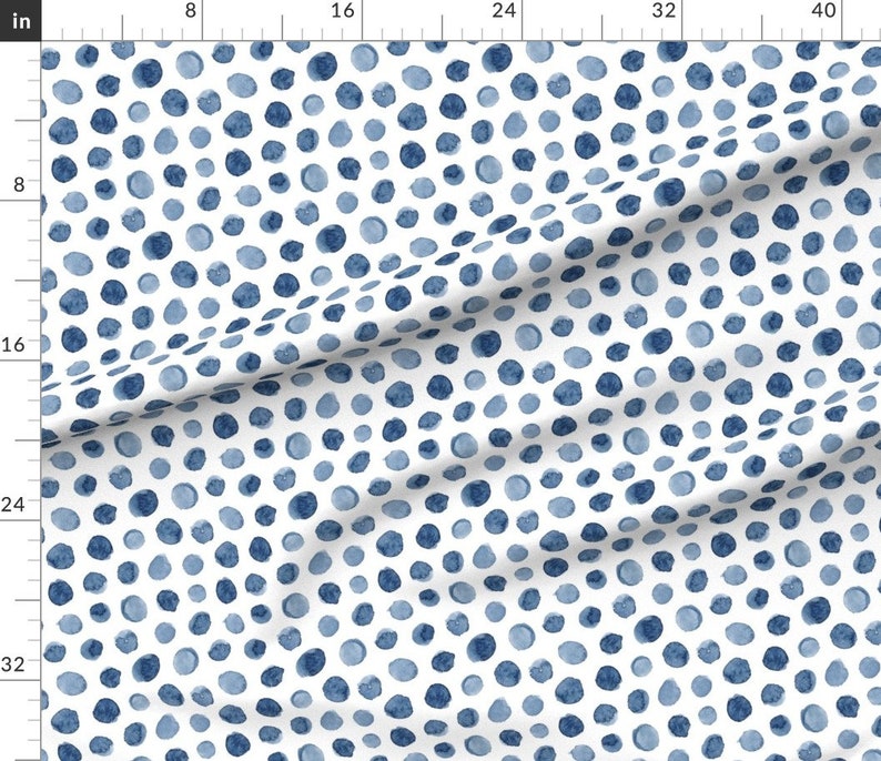 Blue White Polka Dot Fabric Watercolor Polka Dot in Blue by - Etsy Blue White Polka Dot Fabric Watercolor Polka Dot in Blue by - Etsy