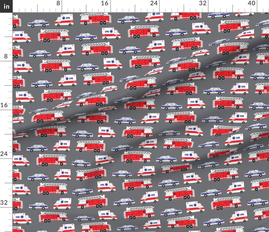 Ambulance Fabric Large Scale First Responders Vehicles By | Etsy