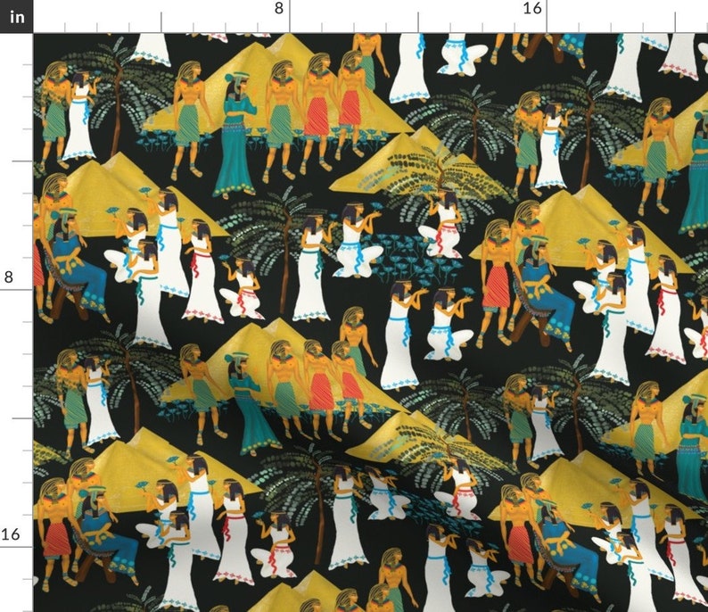 Pharaoh Fabric Ancient Egyptians by Kociara Egyptian - Etsy