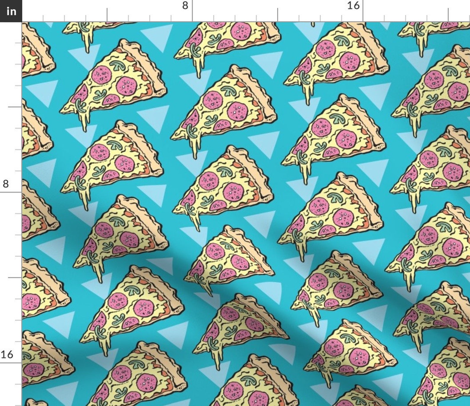 Pepperoni Pizza Fabric Pizza Triangles by Pinkowlet - Etsy