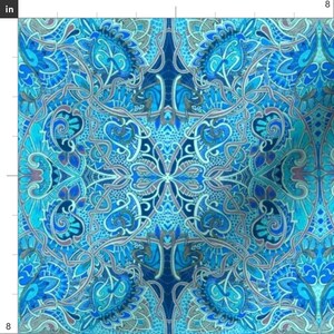 Art Nouveau Fabric Love is Blue by Edsel2084 Art Deco - Etsy