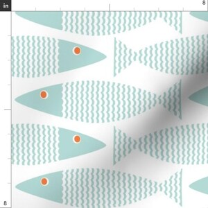 Modern Wavy Bass Fabric - Wavy Bass - Seaglass by Jillbyers - Modern ...