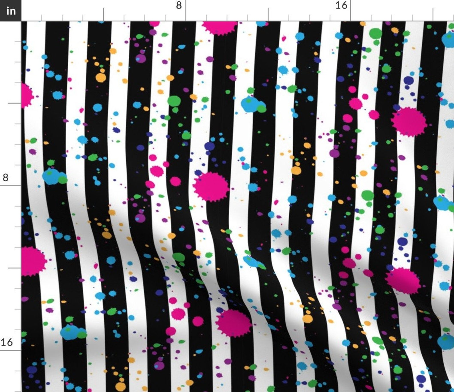 Splatters Stripes Fabric Stripes Splatter Neon Rainbow - Etsy