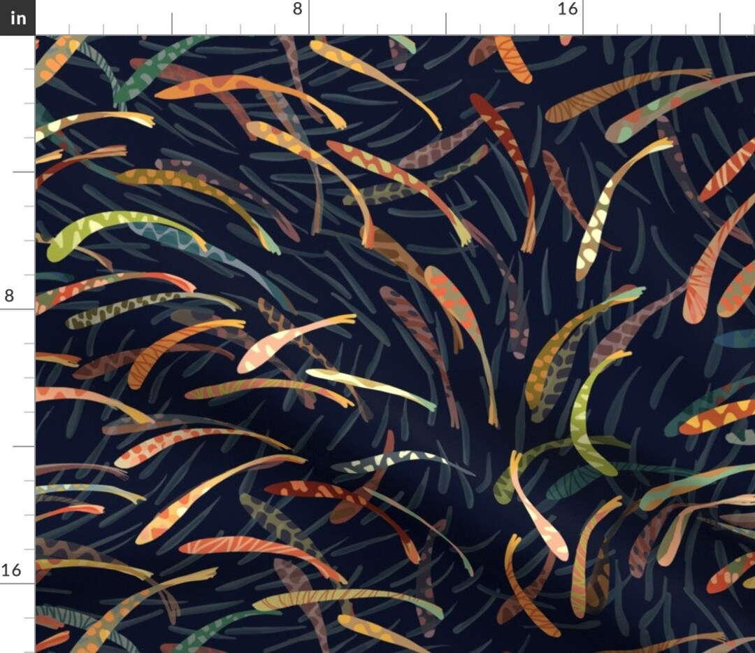 Koi Fish Fabric Micro Koi Navy by Honoluludesigns Navy - Etsy