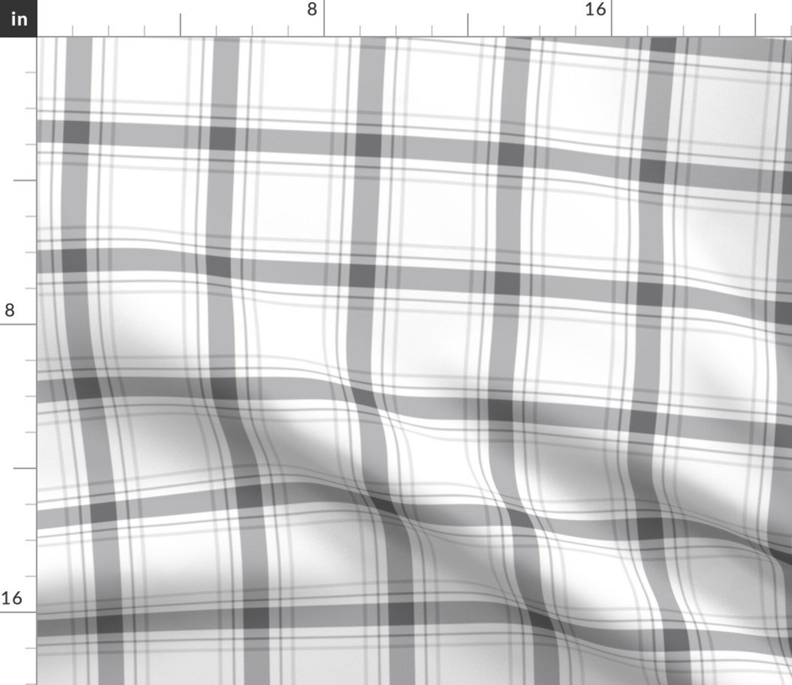 Gray and White Plaid Fabric Grey Plaid by Misstiina Simple - Etsy