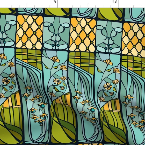 Stained Glass Style Fabric - Etsy