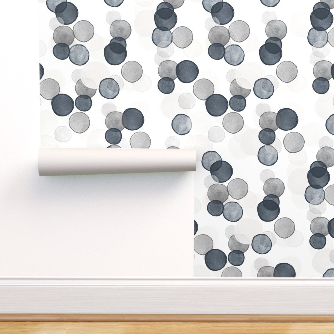Watercolor Dots Wallpaper Watercolor Bubbles by Ivieclothco | Etsy
