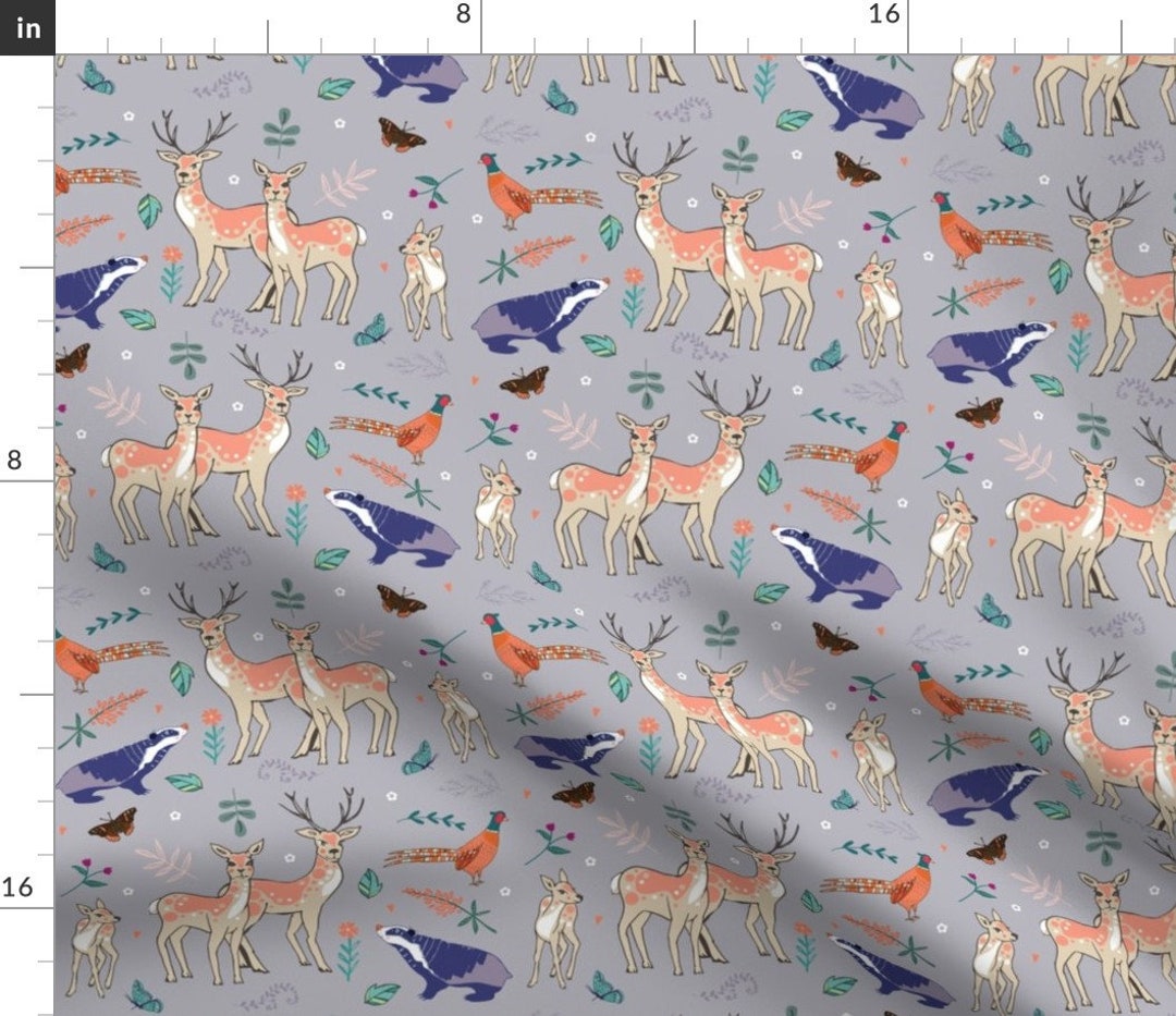 Badger Fabric Deer Badger by Angie Spurgeon Badger - Etsy