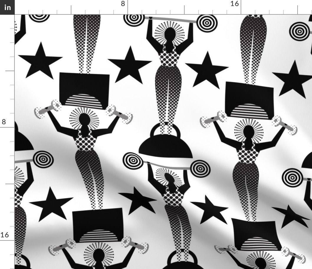 Weights Workout Gym Pattern Fabric Women Who Lift Fitness | Etsy