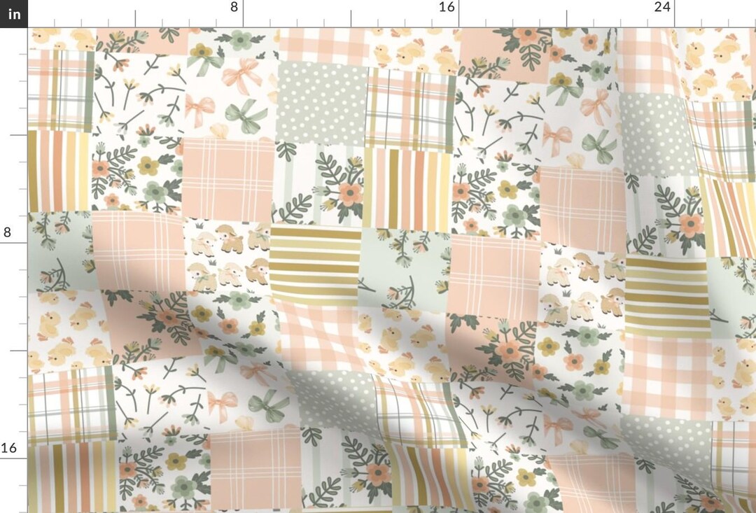 Flowers Fabric - Floral and Stripe Cheater Quilt by Misskatedesigns ...