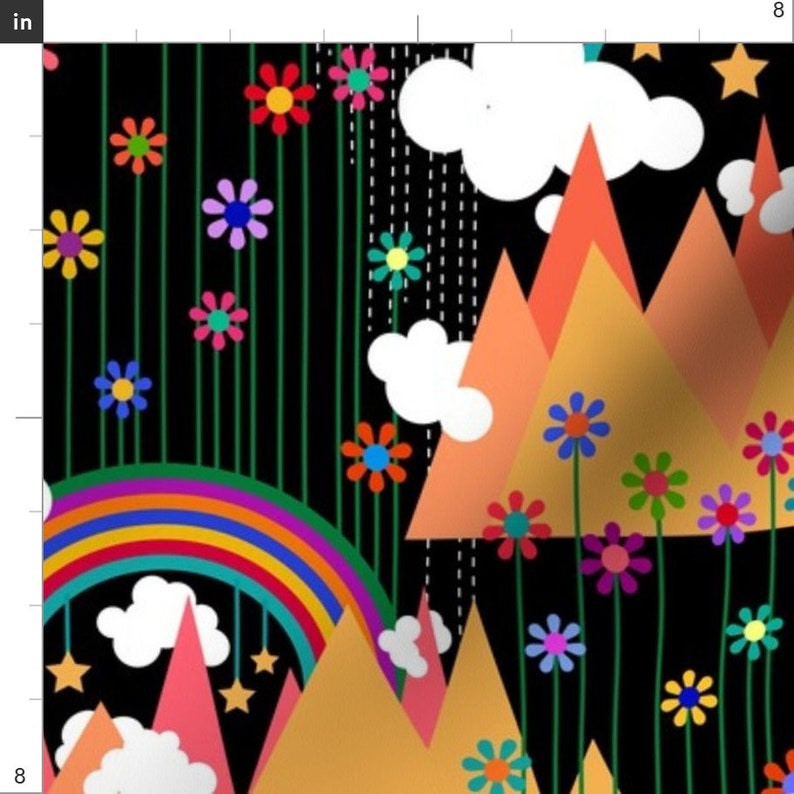 Rainbows Fabric Adventure Time in the 1970s by Vo Aka | Etsy