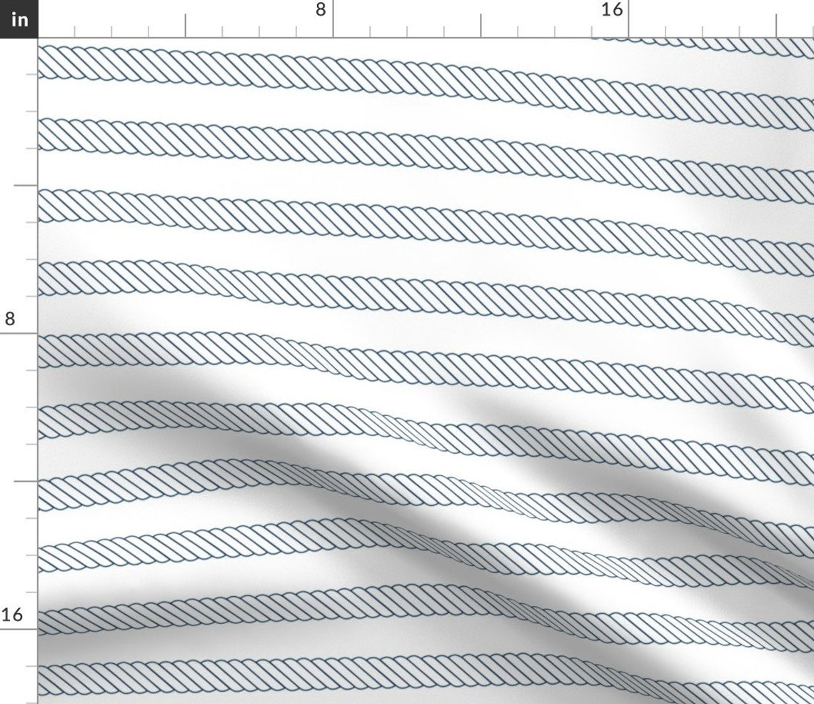 Rope Stripe Fabric Nautical Navy Blue Stripe Rope Sailing - Etsy