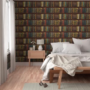 Vintage Library Wallpaper - Instant Bookcase by Peacoquettedesigns ...