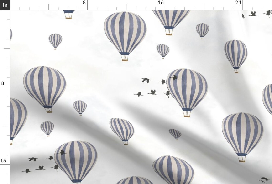 Hot Air Balloons Fabric - Balloon Safari by Melarmstrongdesign ...