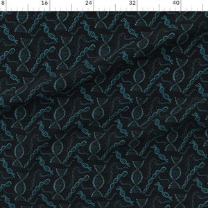 DNA Blue Black Double Helix Fabric Dna Biological by artbykarridi Dna ...
