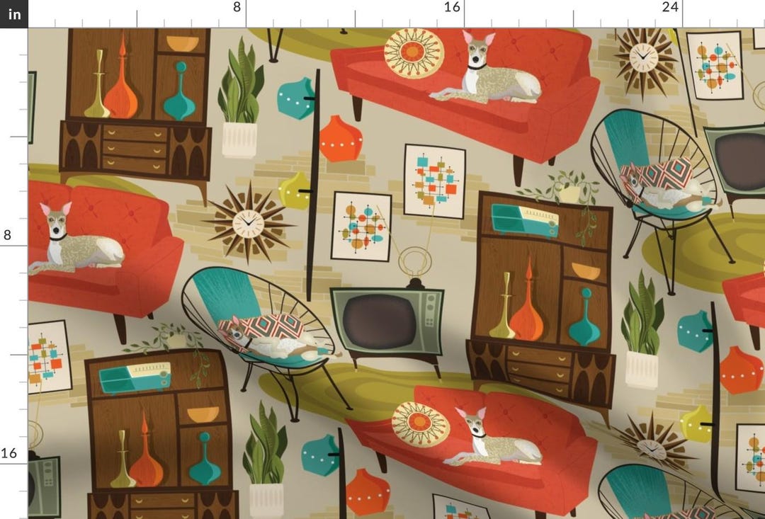Retro 1960s Fabric - Rec Room Madness by Michaelzindell - Lounge Living ...