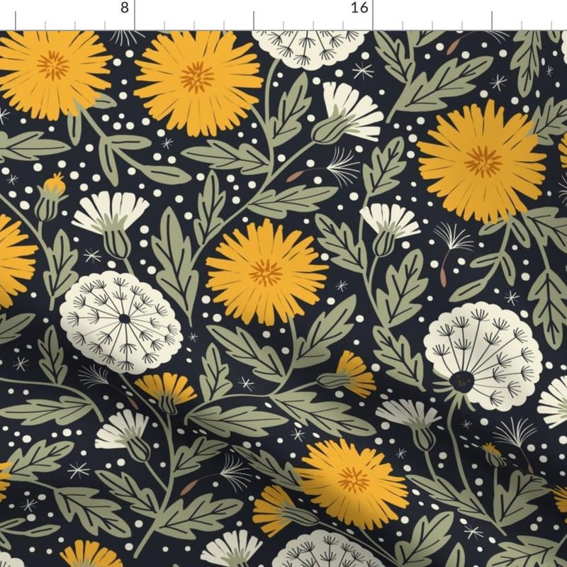 Dandelion Fabric - Etsy