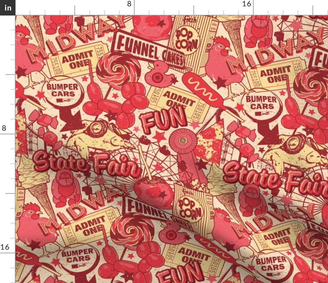 State Fair Fabric Retro Red State Fair by Mariafaithgarcia - Etsy