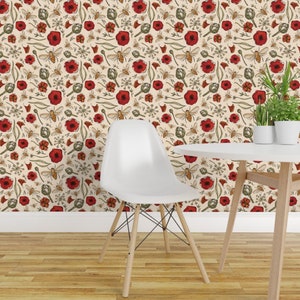 Kitchen Floral Wallpaper - the Art of Bee Keeping by Laurawrightstudio ...