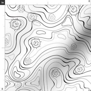 Topographic Map White View Fabric Topographic Map Seamless Pattern by ...